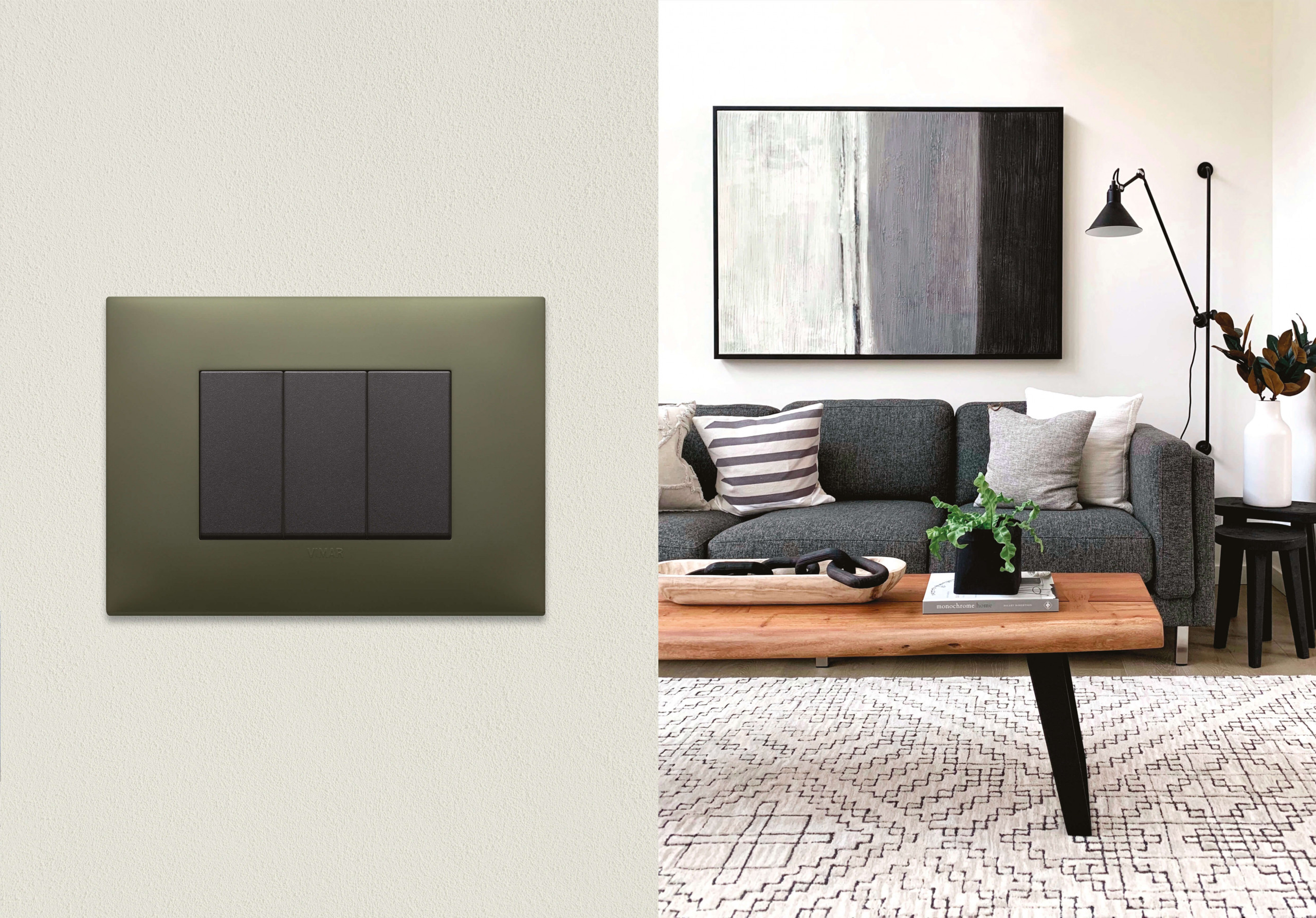 Modularni sustav prekidača i utičnica Vimar-Neve Up, dnevni boravak ...